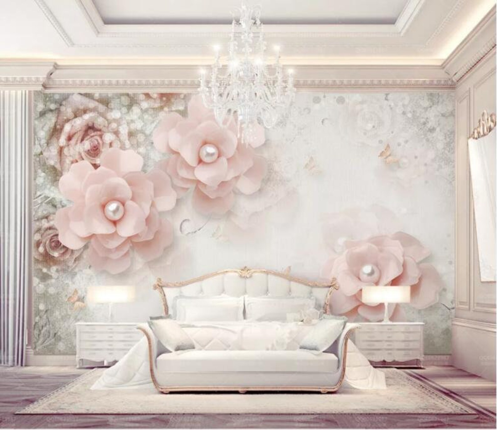 Pink Rose Pearl A078 Wallpaper Mural Self Adhesive Peel and - Etsy