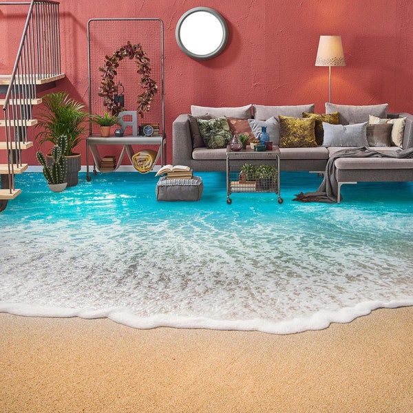 Beach Floor Mural - Etsy
