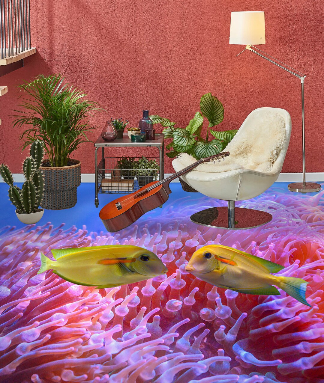 3D Coral Fish 4067 Floor Wallpaper Murals Self-adhesive Removable ...