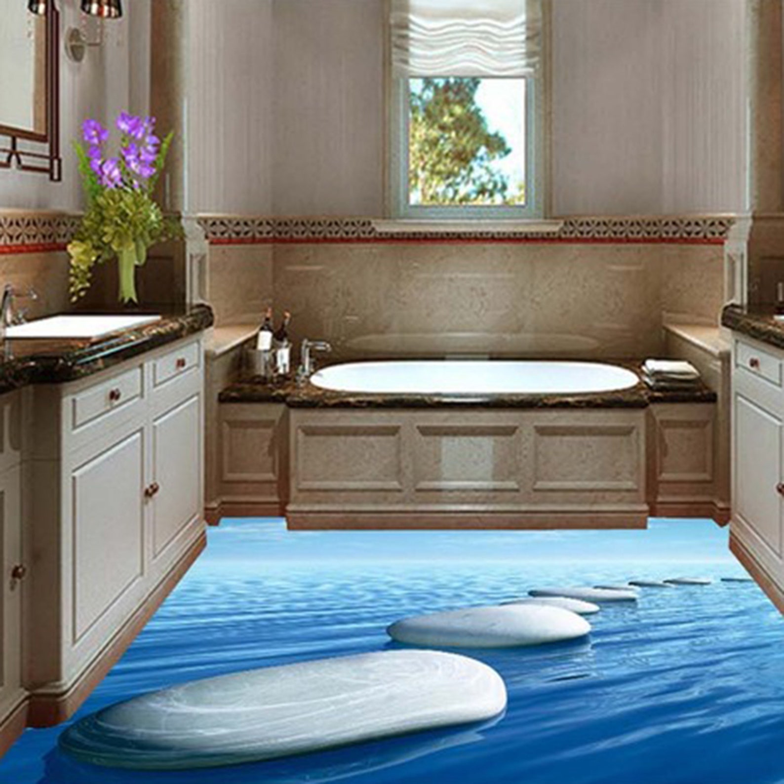 3D White Big Stone 1600 Floor Wallpaper Murals Self-adhesive | Etsy