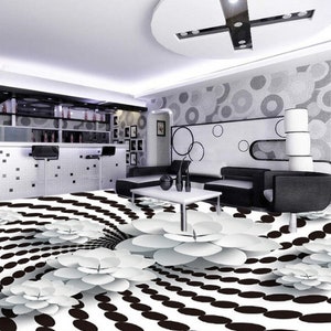 3D Paper Cut Flowers 1004 Floor Wallpaper Murals Self-adhesive ...