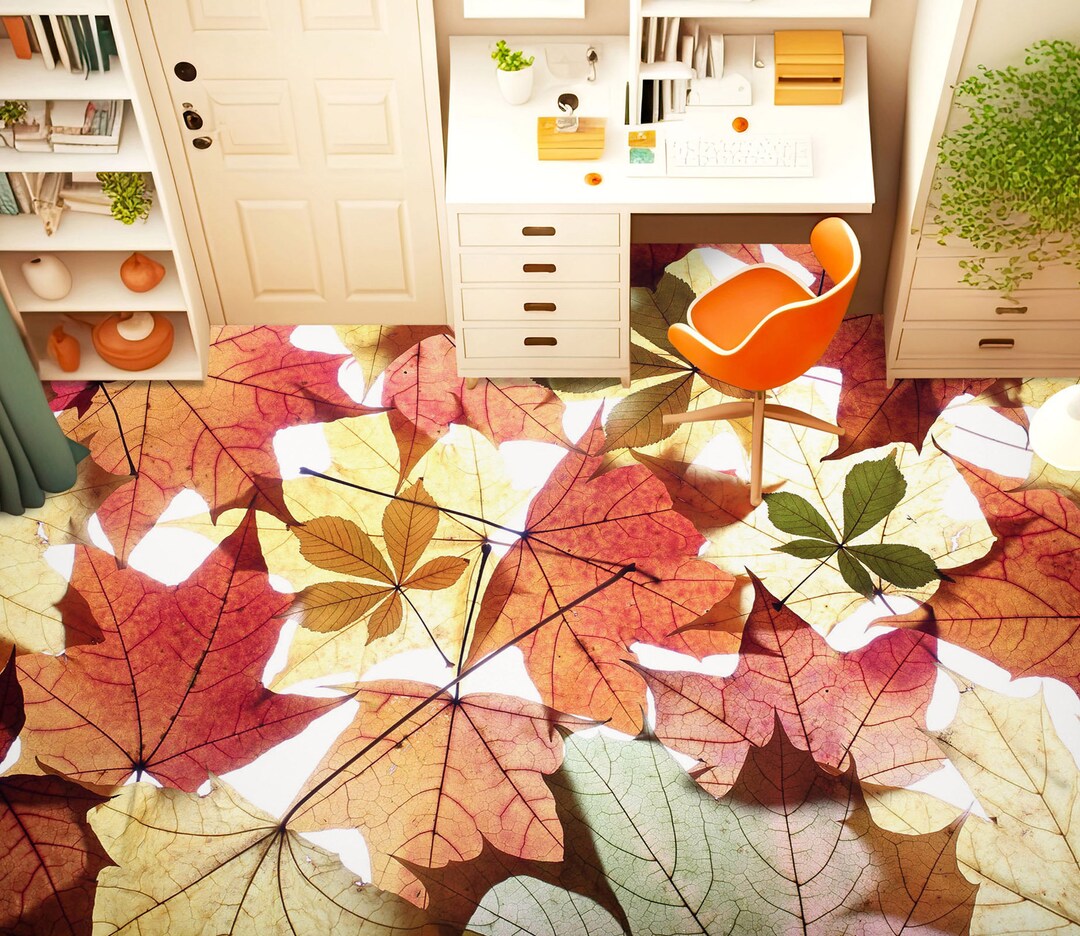 3D Maple Leaves 3140 Floor Wallpaper Murals Self-adhesive Removable ...