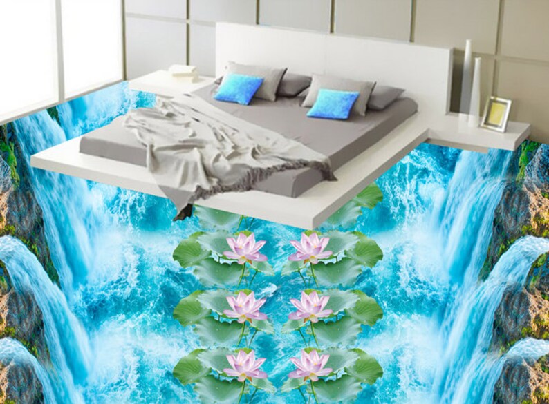 3D Pool Waterfall 0703 Floor Wallpaper Murals Self-adhesive - Etsy