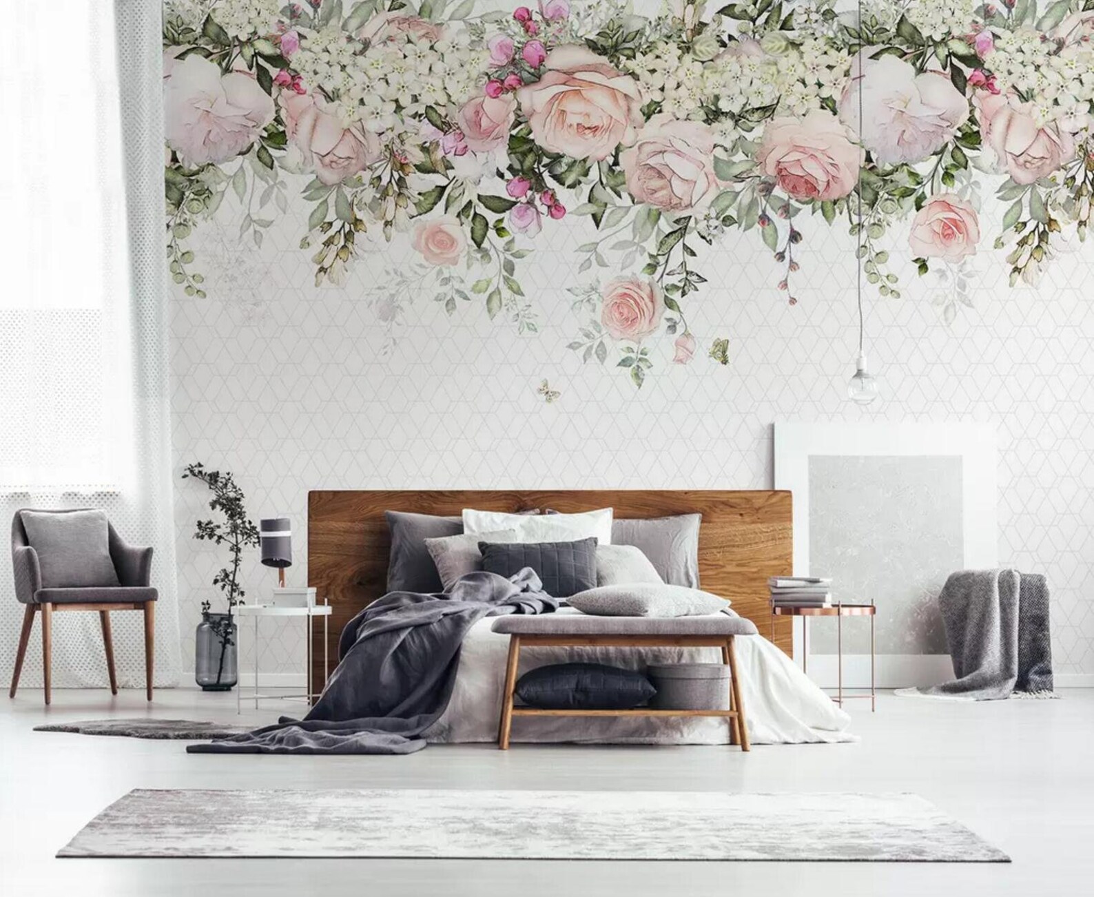 Rose Decoration 2908 Wallpaper Mural Self Adhesive Peel and - Etsy