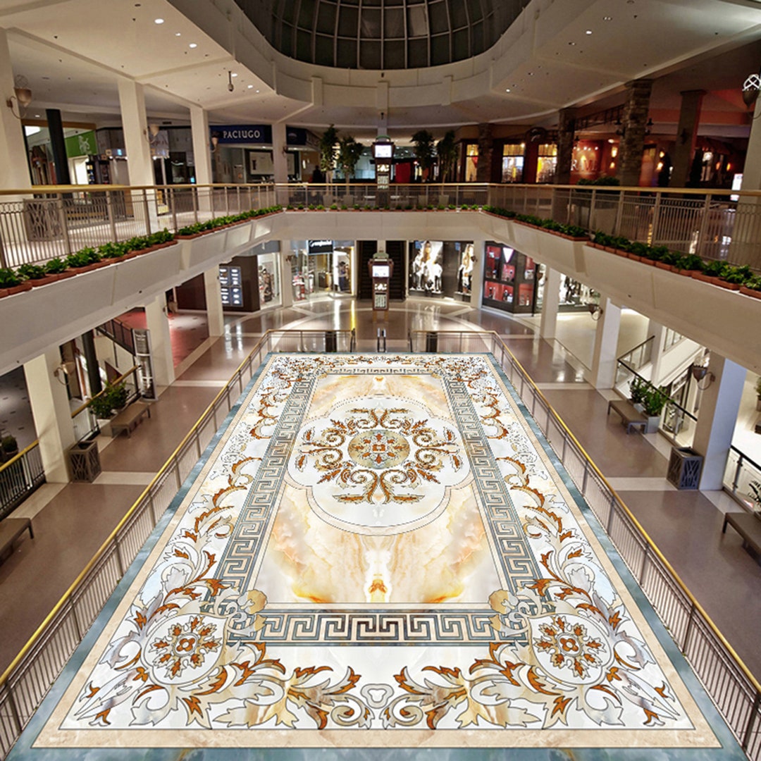 3D Yellow Snowflakes 1909 Floor Wallpaper Murals Self-adhesive ...