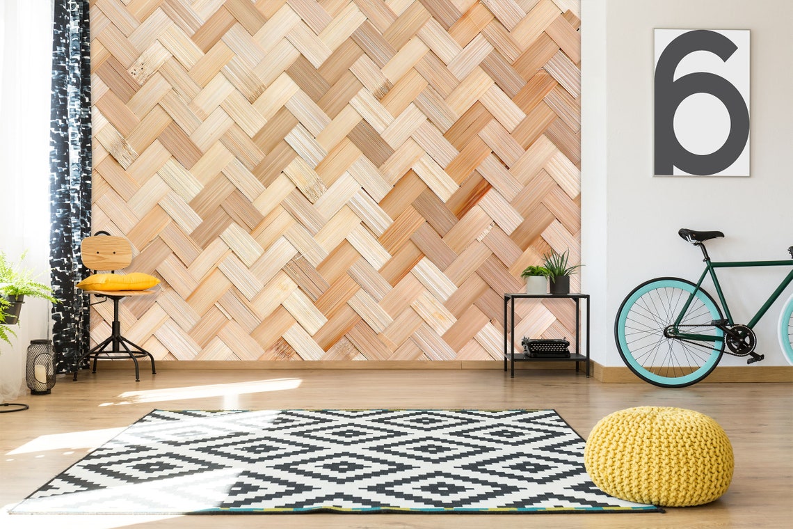 Bamboo Mat 1173 Wallpaper Mural Self Adhesive Peel and Stick | Etsy