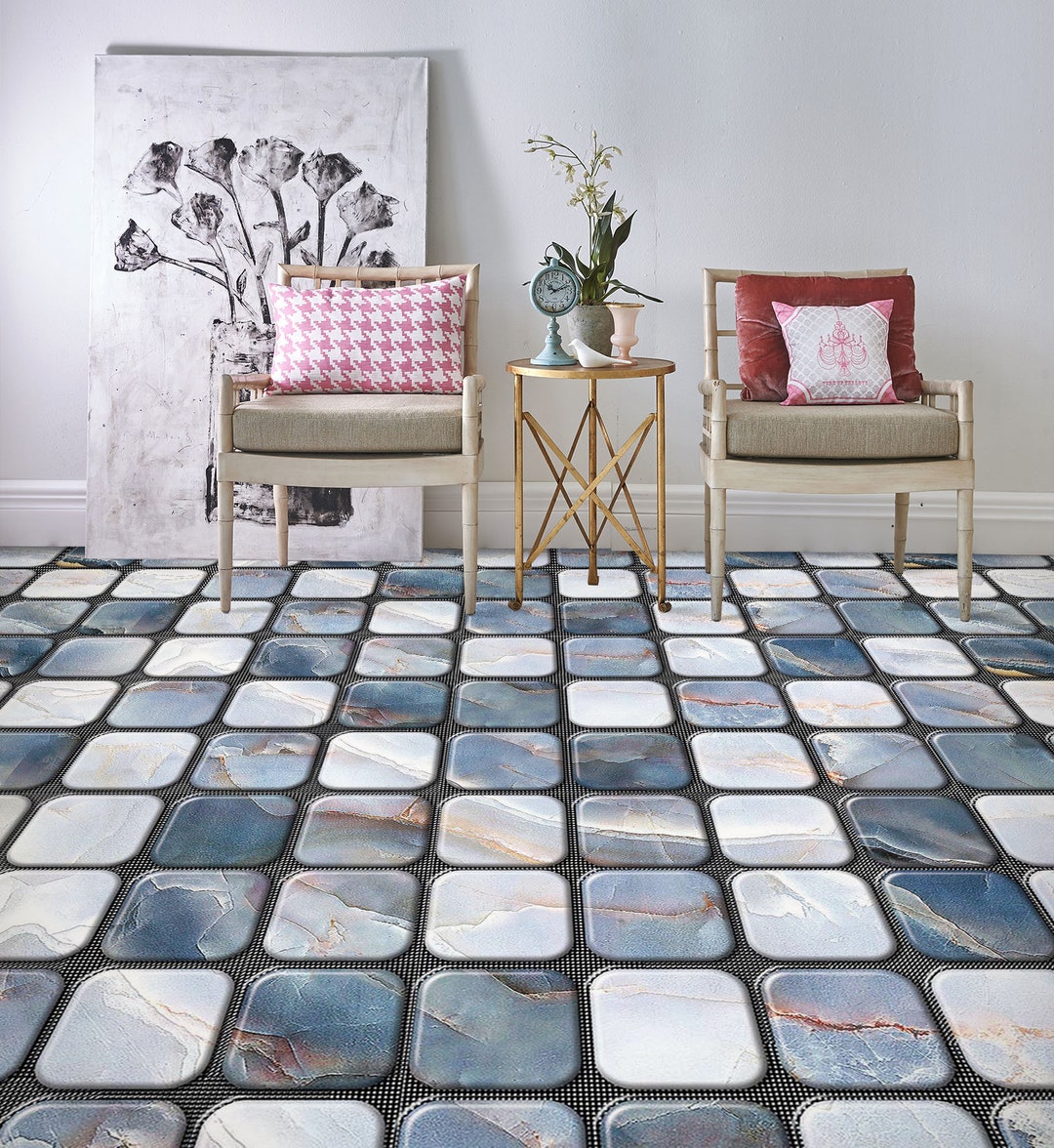3D Blue Square 3276 Floor Wallpaper Murals Self-adhesive Removable ...