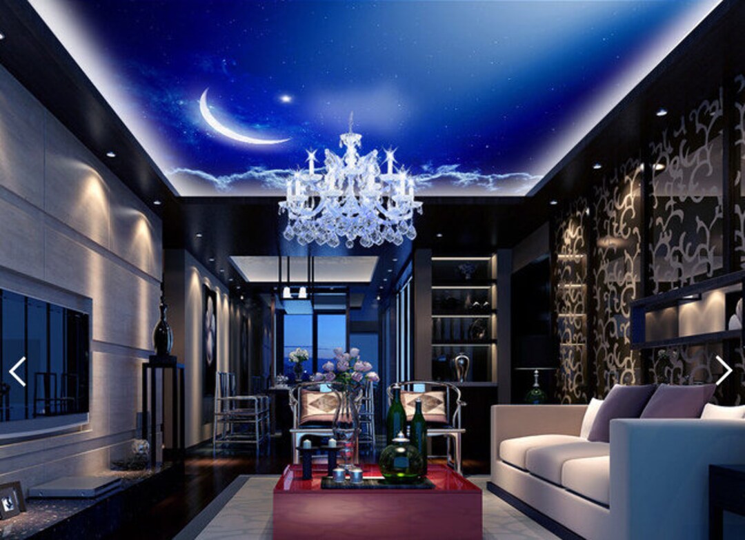 3D Crescent Moon C2728 Ceiling Wallpaper Removable Self - Etsy