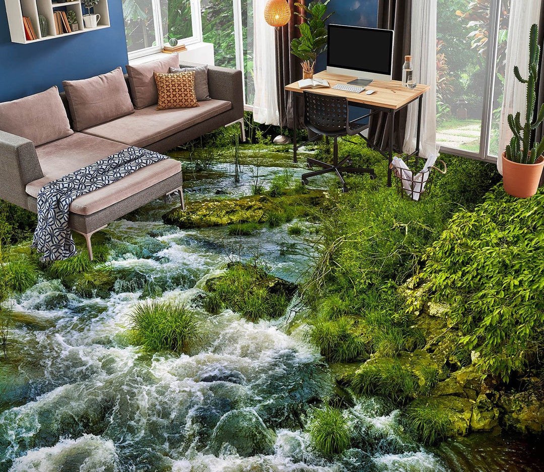 3D Natural Flowing Water 7922 Floor Wallpaper Murals - Etsy