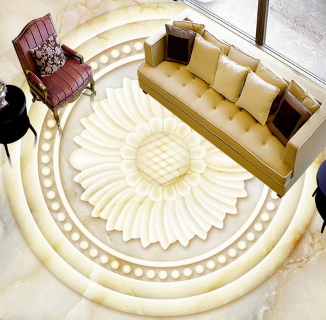 3D White Lotus 0880 Floor Wallpaper Murals Self-adhesive Removable ...