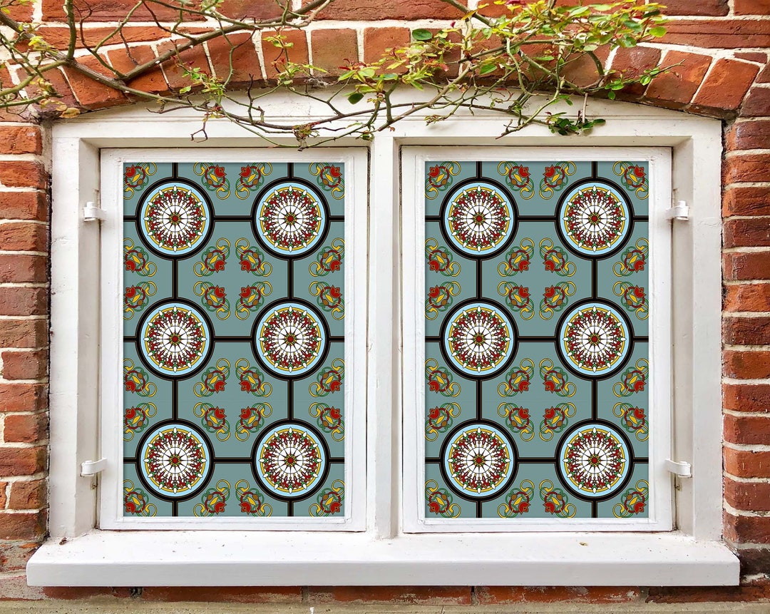 3D Fun Circular Pattern W6522 Window Film Print Sticker Cling Stained ...