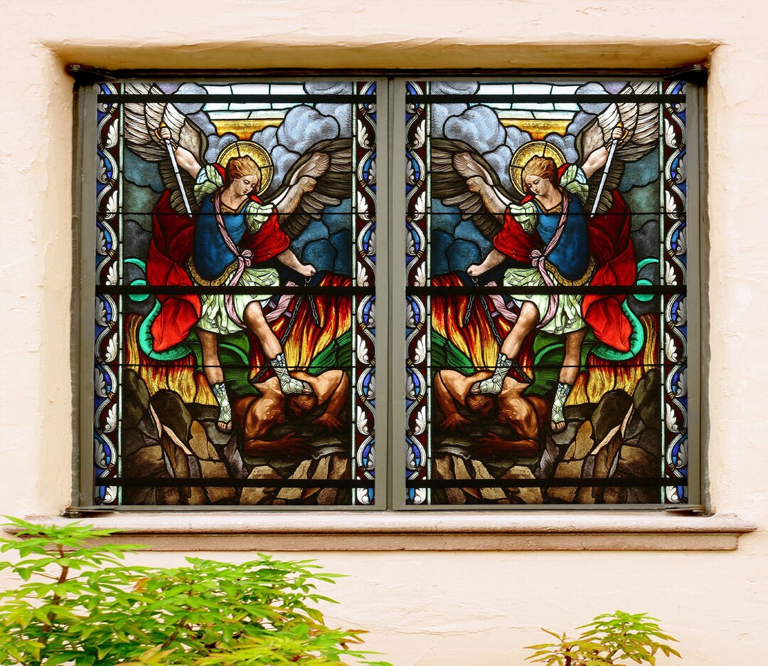 3D White Wing W6649 Window Film Print Sticker Cling Stained Glass Xmas ...