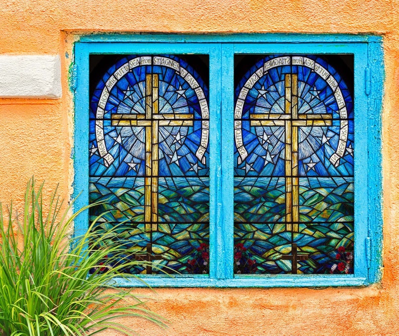 3D Cross Salvation W1299 Window Film Print Sticker Cling - Etsy