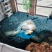 3D Gentle Dolphin 9840 Floor Wallpaper Murals Self-adhesive Removable ...
