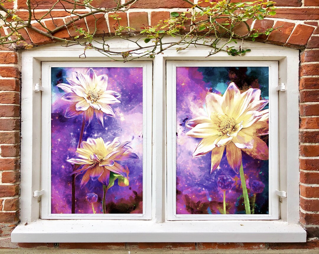 3D Charming Flower W1510 Window Film Print Sticker Cling Stained Glass ...
