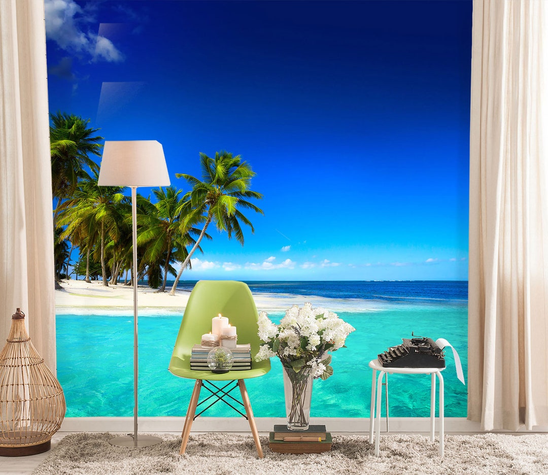 Sea Coconut Tree 1392 Wallpaper Mural Self Adhesive Peel and Stick Wall ...