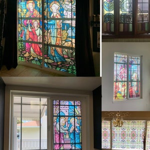 3D Gorgeous Golden Blue W6623 Window Film Print Sticker Cling Stained ...