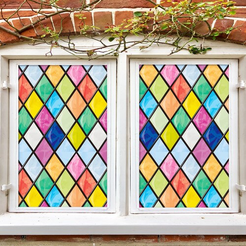 3D Colorful Diamonds W2164 Window Film Print Sticker Cling - Etsy