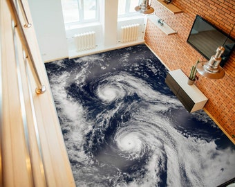 3D Storm Vortex JJ9253FF Floor Wallpaper Murals Self-adhesive Removable ...