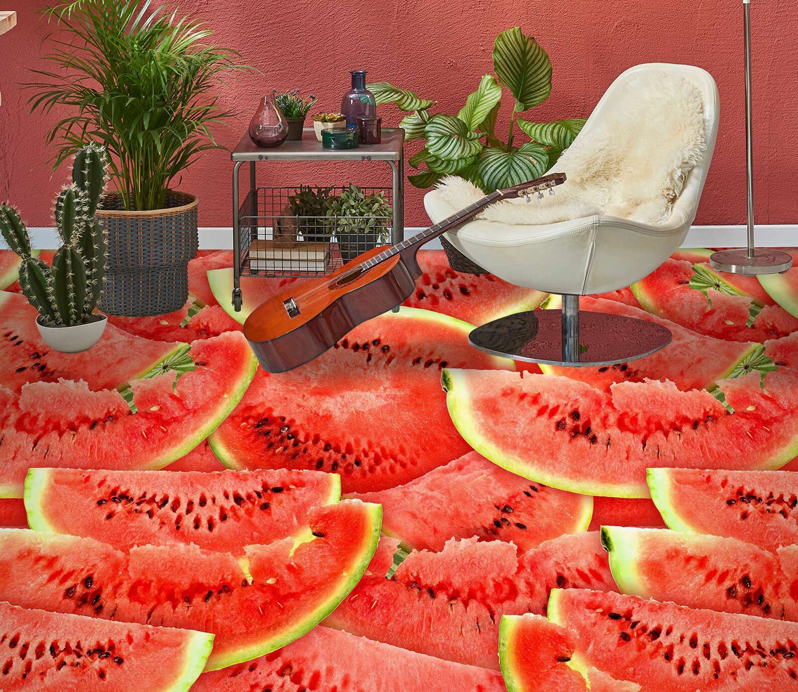 3D Red Watermelon 7513 Floor Wallpaper Murals Self-adhesive | Etsy