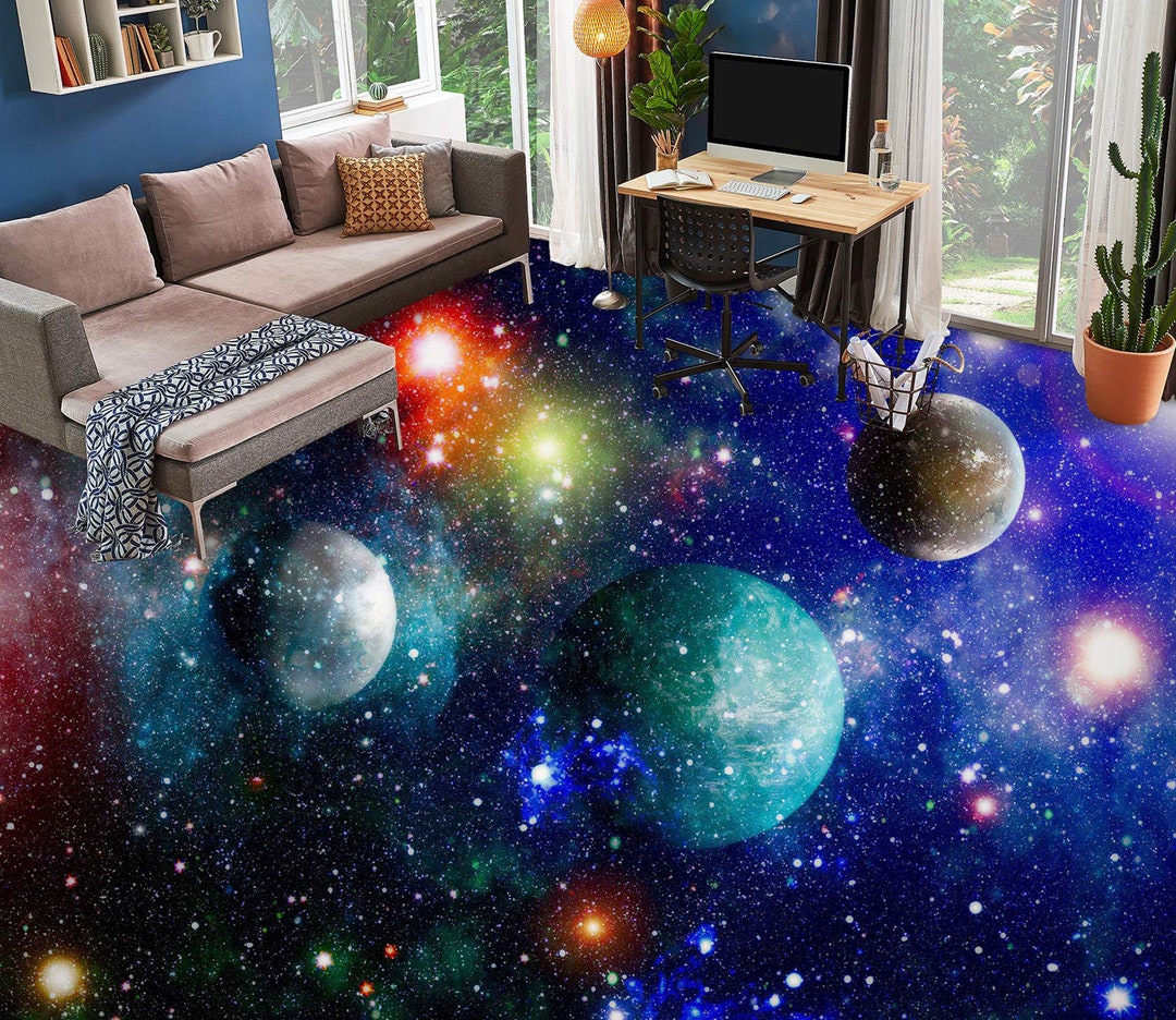 3D Color Planet 5875 Floor Wallpaper Murals Self-adhesive Removable ...