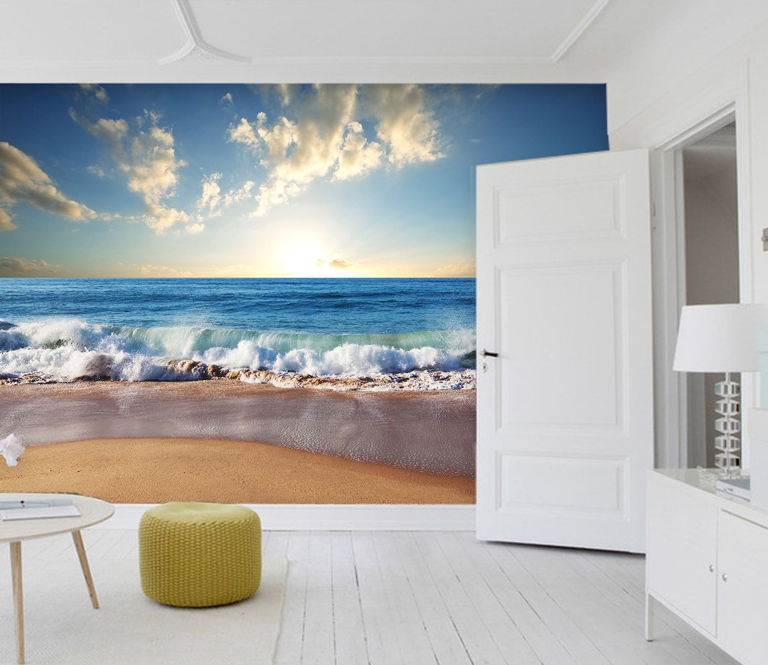 123"x87"(312x219cm) Beach Ocean 794 Wallpaper Mural Self Adhesive Peel ...