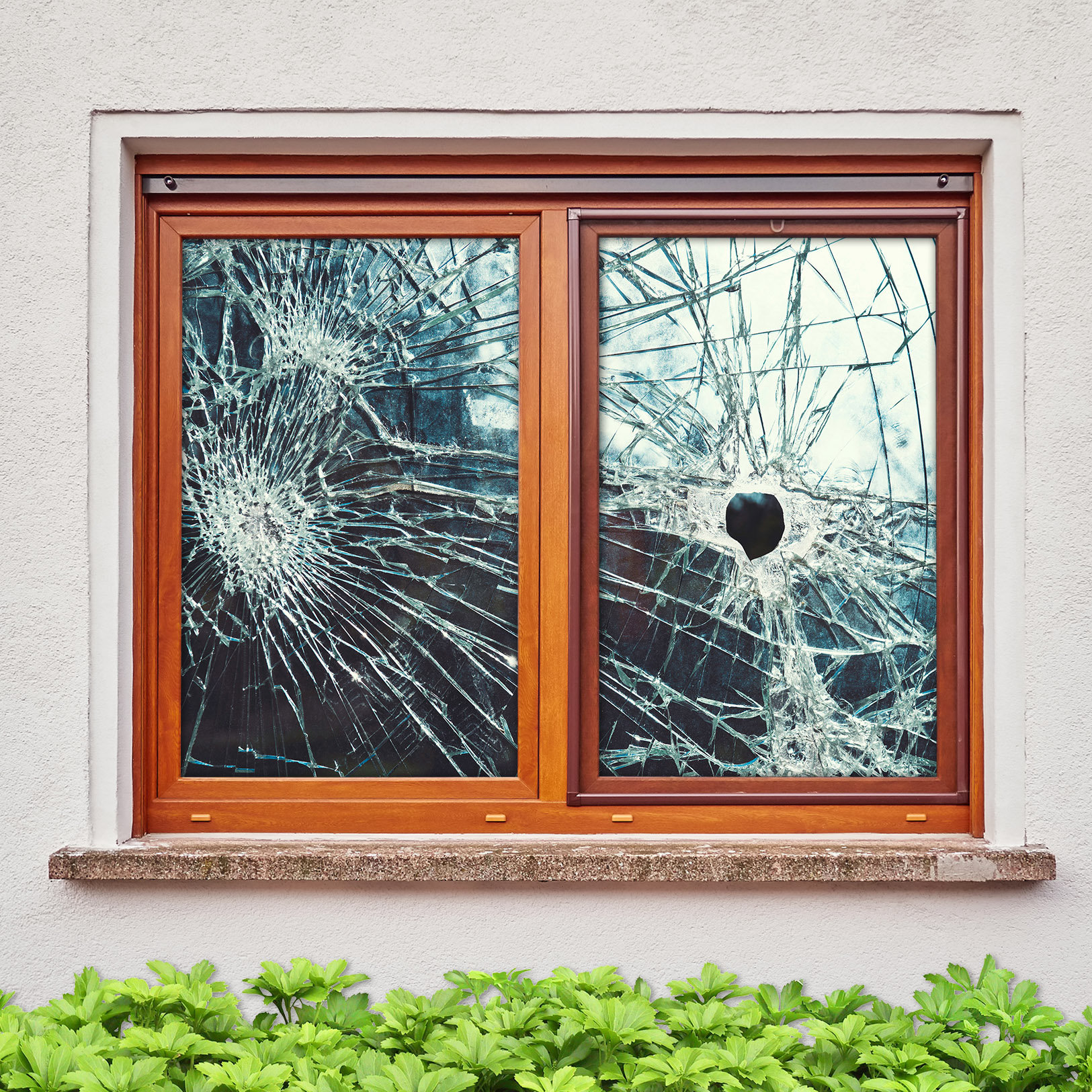 3D Broken Glass W1880 Window Film Print Sticker Cling Stained | Etsy