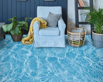 3D Bright Blue W1076 Window Film Print Sticker Cling Stained Glass Xmas ...