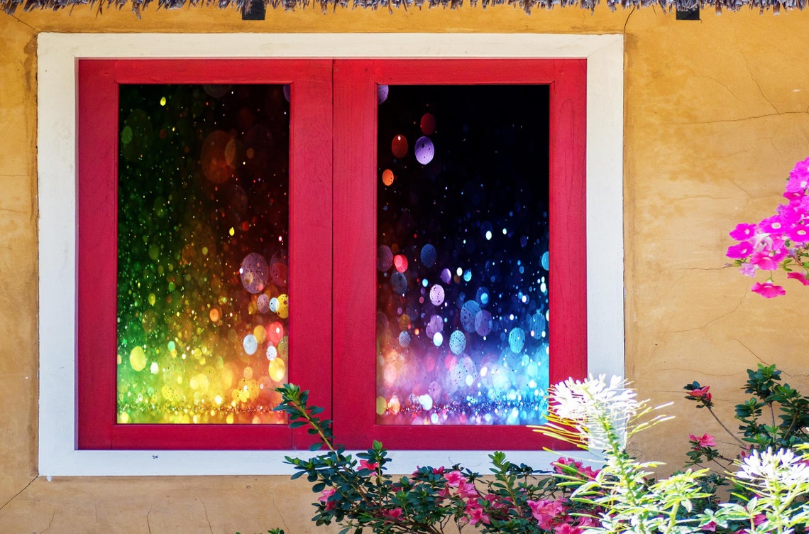 3D Colored Light Spots W221 Window Film Print Sticker Cling - Etsy