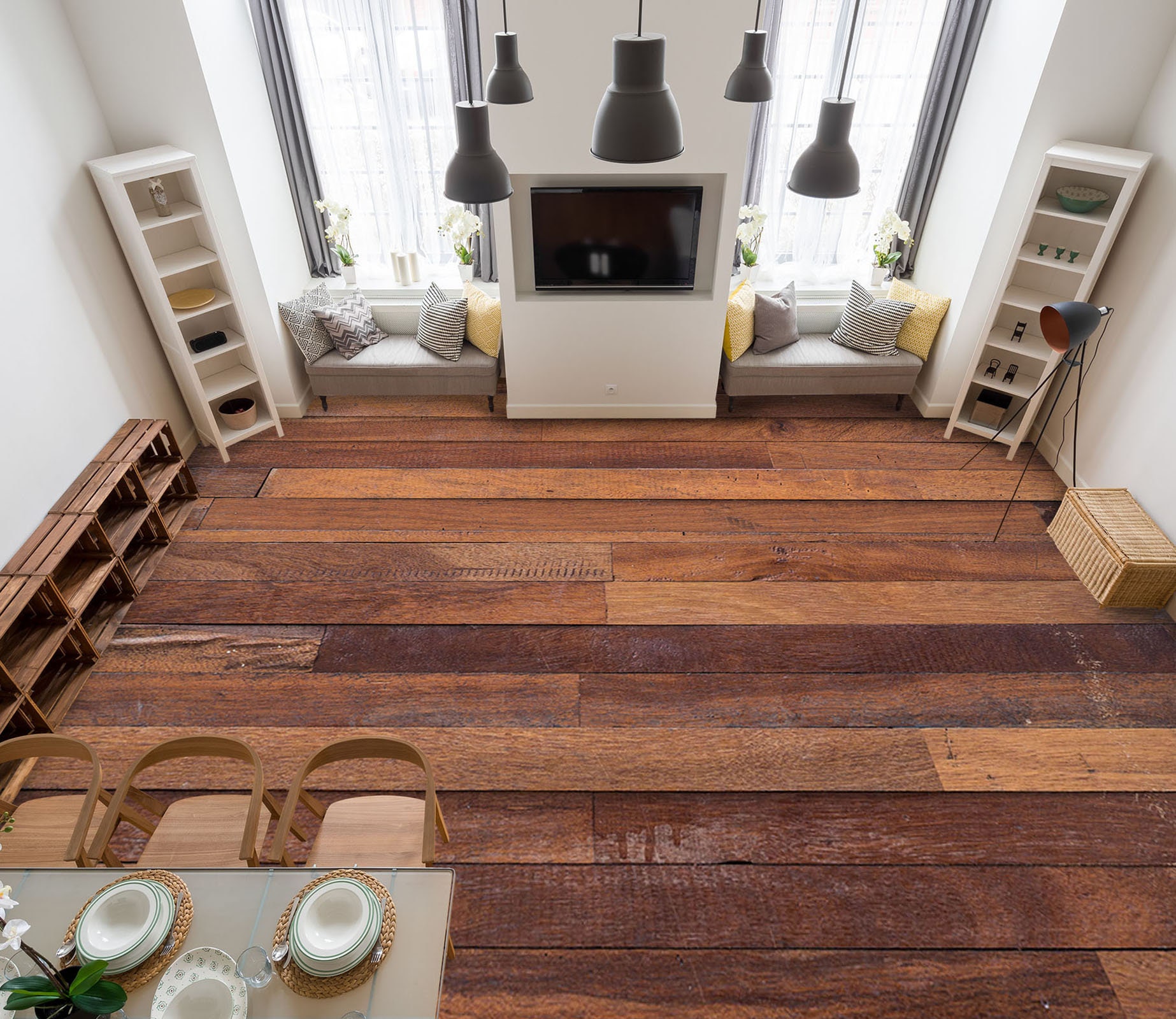 3D Texture Wood Life 9129 Floor Wallpaper Murals Self-Adhesive | Etsy