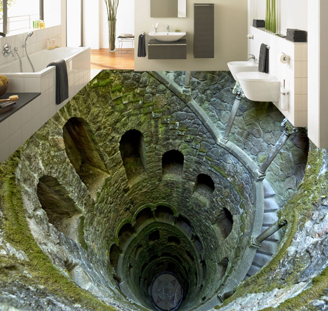 3D Deep Well Hole 1415 Floor Wallpaper Murals Self-adhesive - Etsy