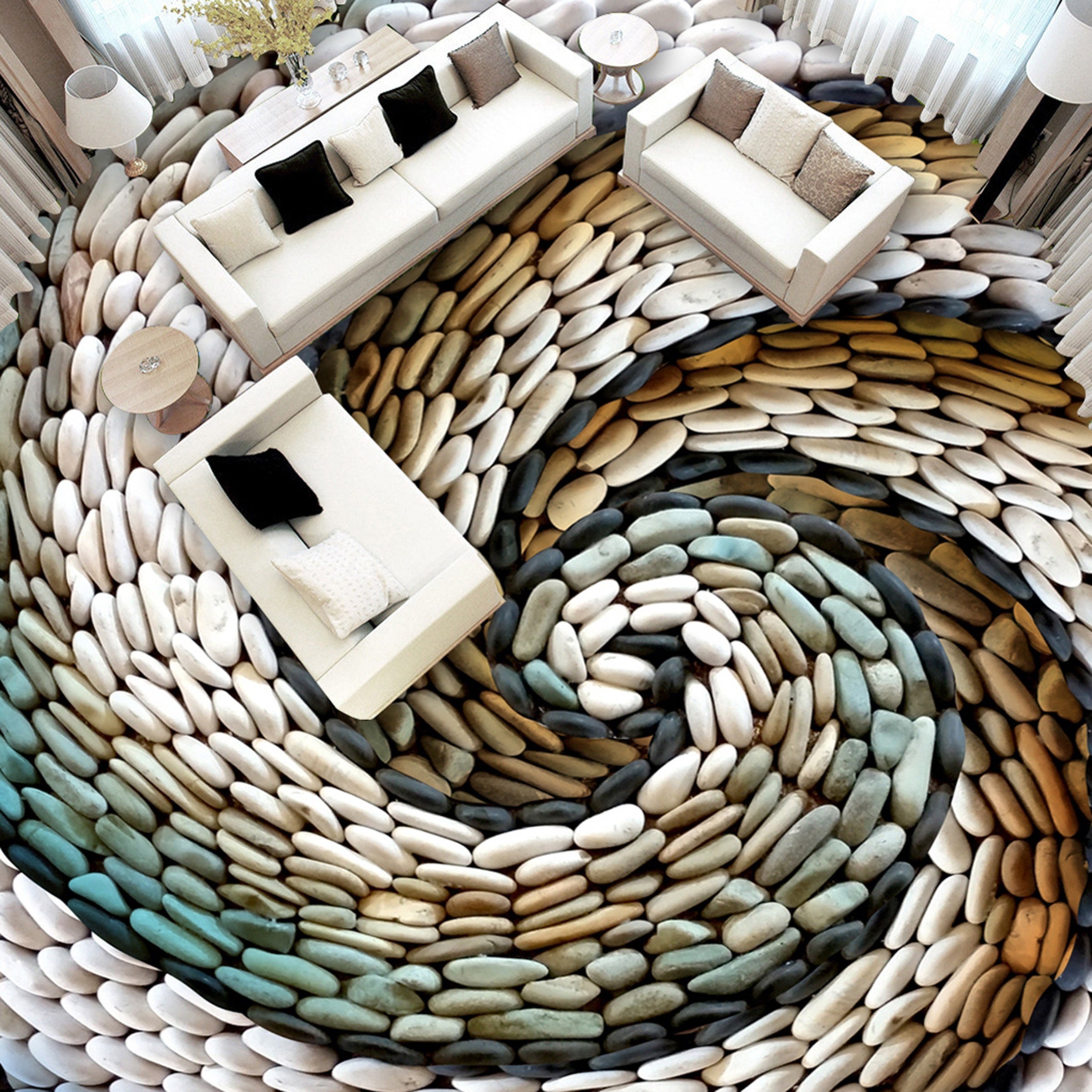 3D Rotating Stone 1734 Floor Wallpaper Murals Self-adhesive - Etsy