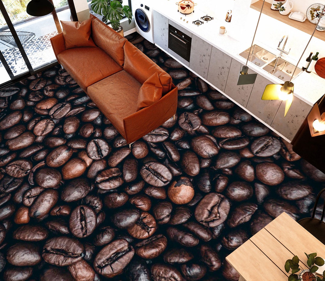 3D Coffee Beans 3788 Floor Wallpaper Murals Self-adhesive Removable ...
