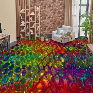 3D Psychedelic Pebbles 4362 Floor Wallpaper Murals Self-adhesive ...