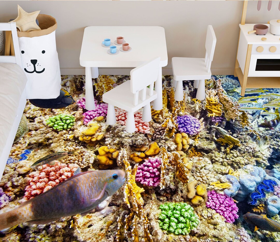 3D Colorful Corals 3507 Floor Wallpaper Murals Self-adhesive Removable ...