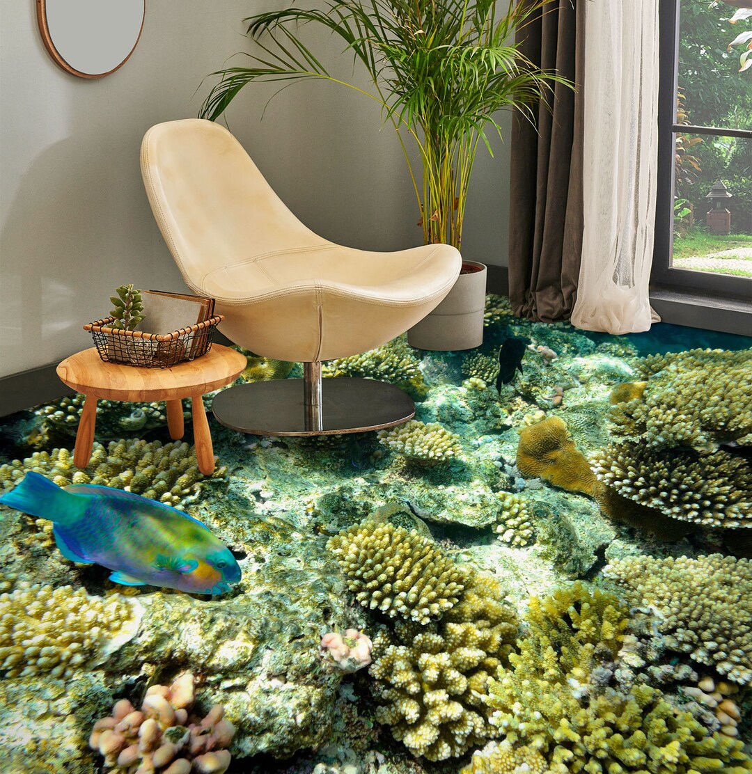 3D Coral Fish 5803 Floor Wallpaper Murals Self-adhesive Removable ...