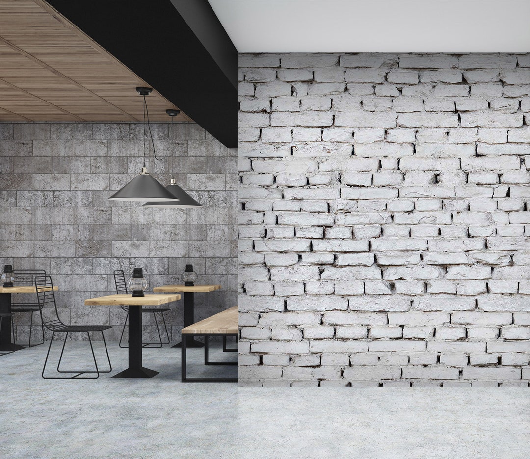 123x87312x219cm White Stone Brick Wall 308 Wallpaper Mural Self ...