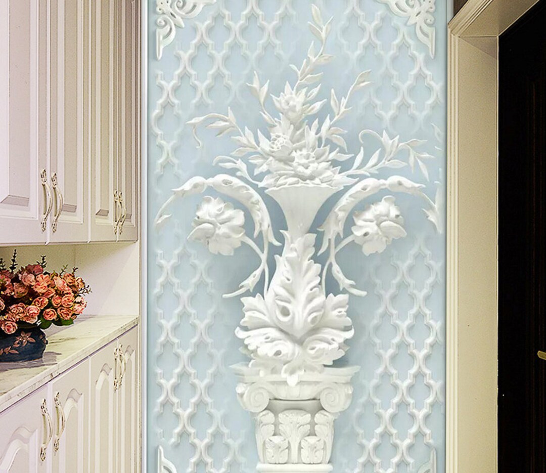 White Carved Pillars 2734 Wallpaper Mural Self Adhesive Peel - Etsy
