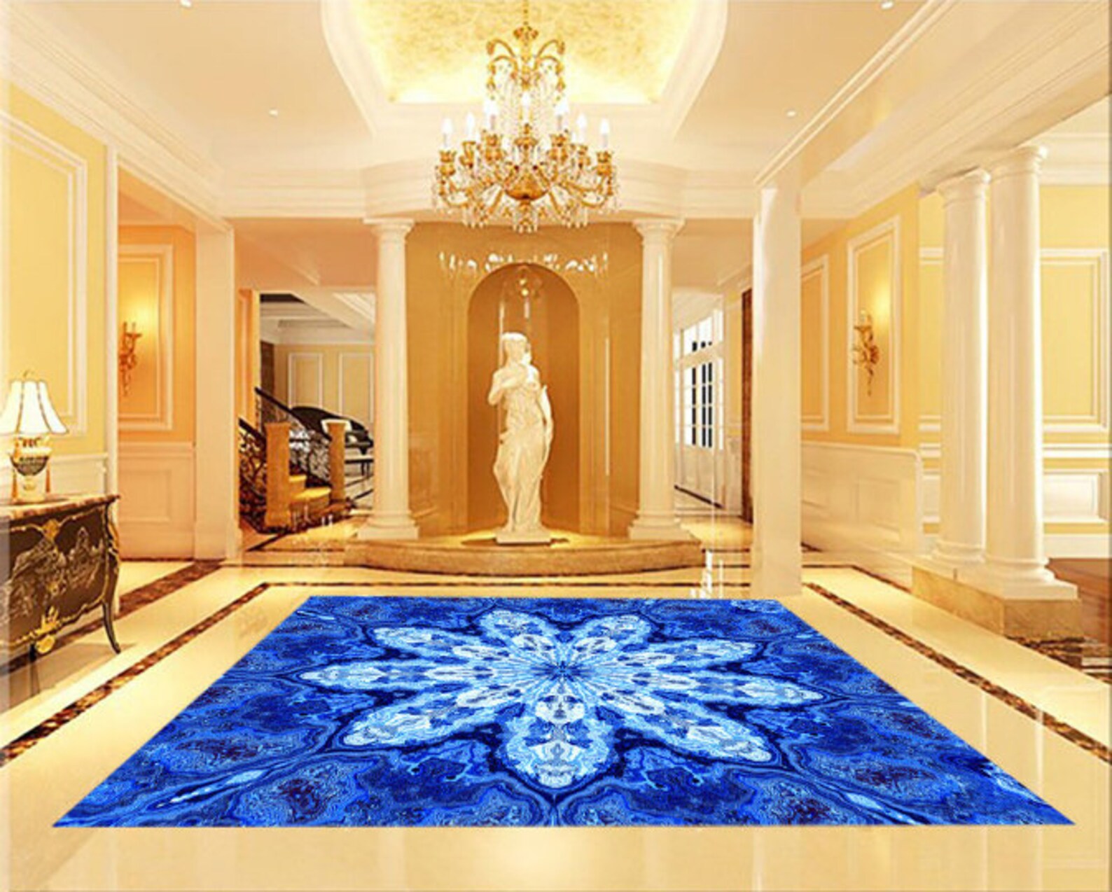 3D Blue Pattern 0189 Floor Wallpaper Murals Self-adhesive - Etsy