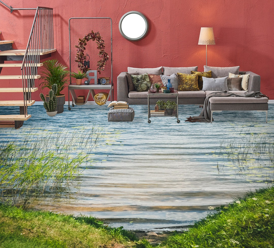 3D River Ripple 4553 Floor Wallpaper Murals Self-adhesive Removable ...