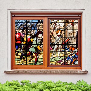 3D Brutal War W819 Window Film Print Sticker Cling Stained Glass Xmas ...