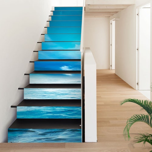 3D Sunset Beach SS0013 Pattern Tile Marble Stair Risers - Etsy