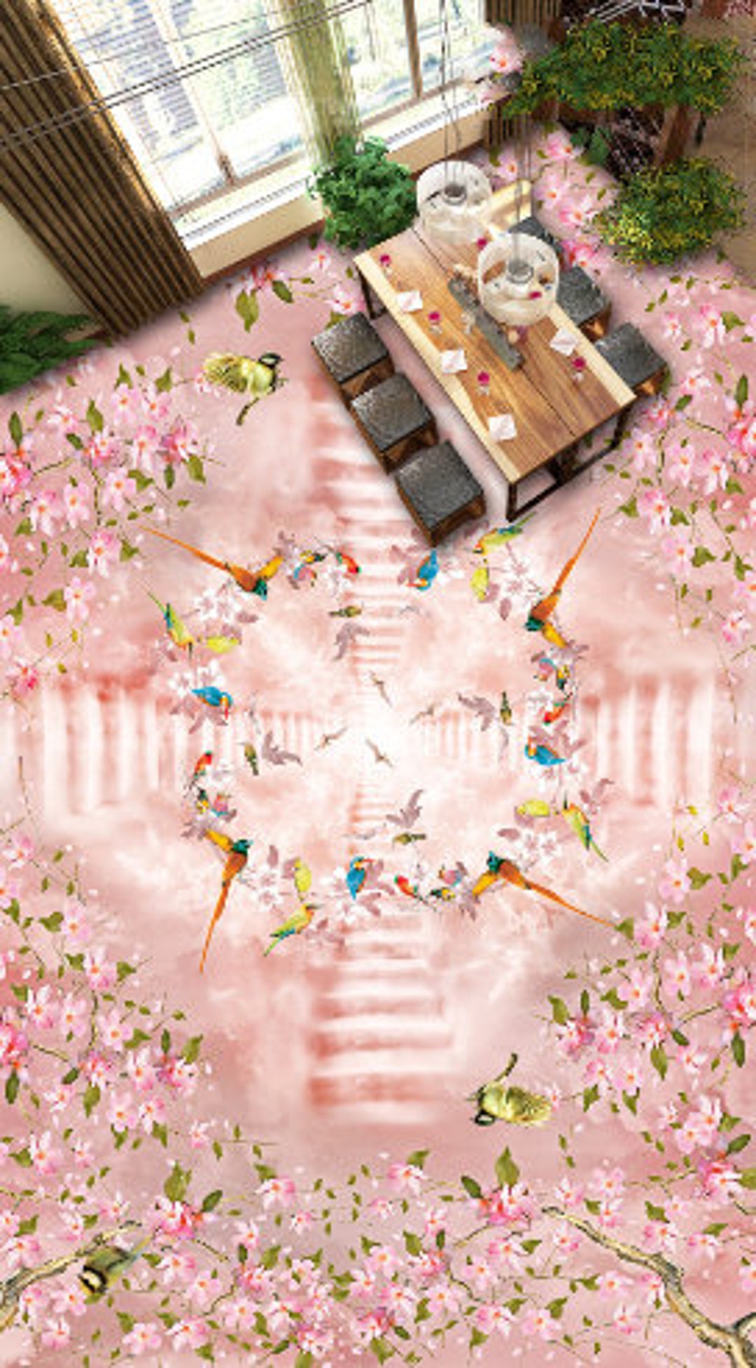 3D Flower Asuka 0334 Floor Wallpaper Murals Self-adhesive - Etsy