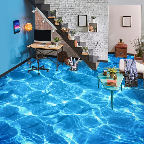 3D Green Water 1550 Floor Wallpaper Murals Self-adhesive - Etsy