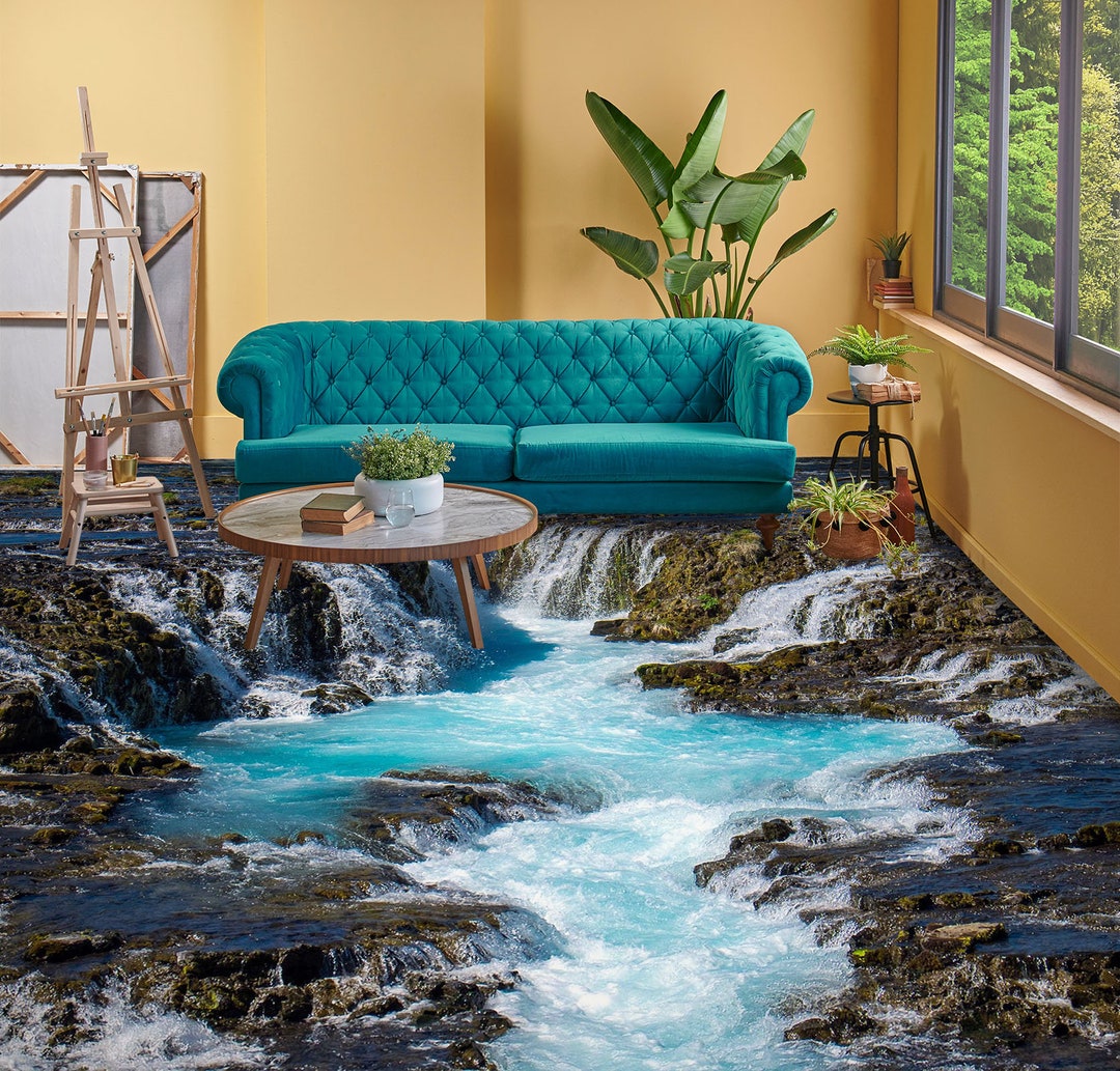 3D Natural River 2800 Floor Wallpaper Murals Self-adhesive Removable ...