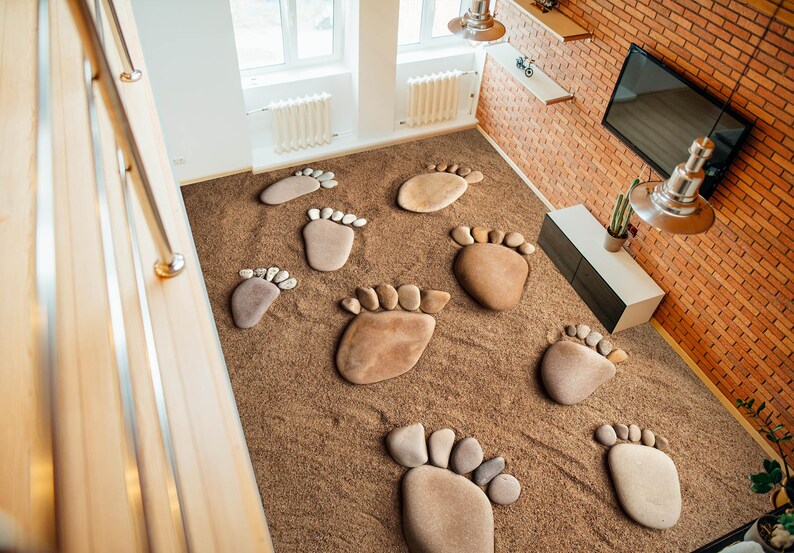 3D Stone Footprints 6482 Floor Wallpaper Murals Self-adhesive - Etsy