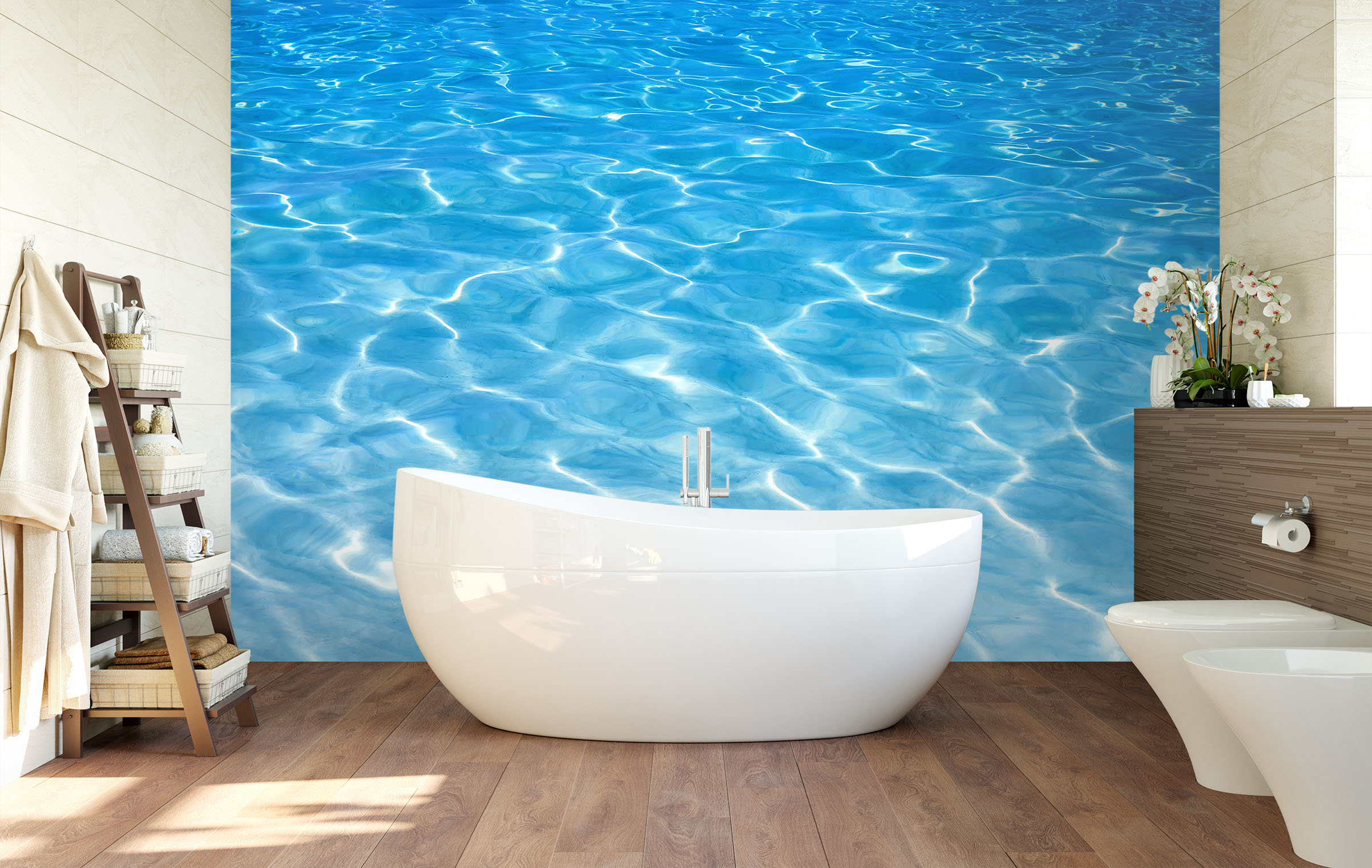 Blue Water Pattern 1407 Wallpaper Mural Self Adhesive Peel and | Etsy