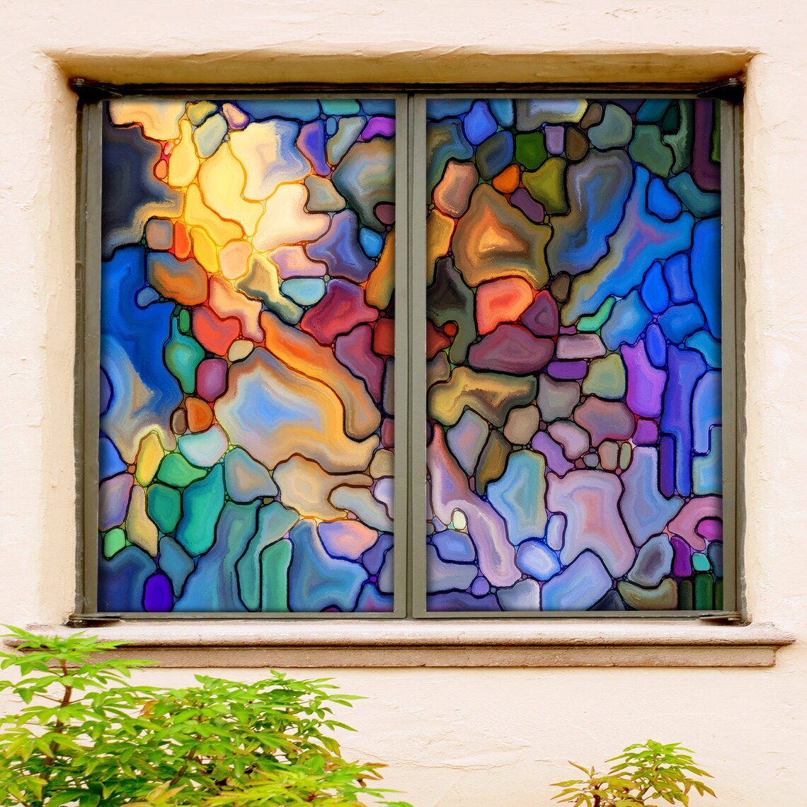 3D Delicate Pattern W2631 Window Film Print Sticker Cling Stained Glass ...