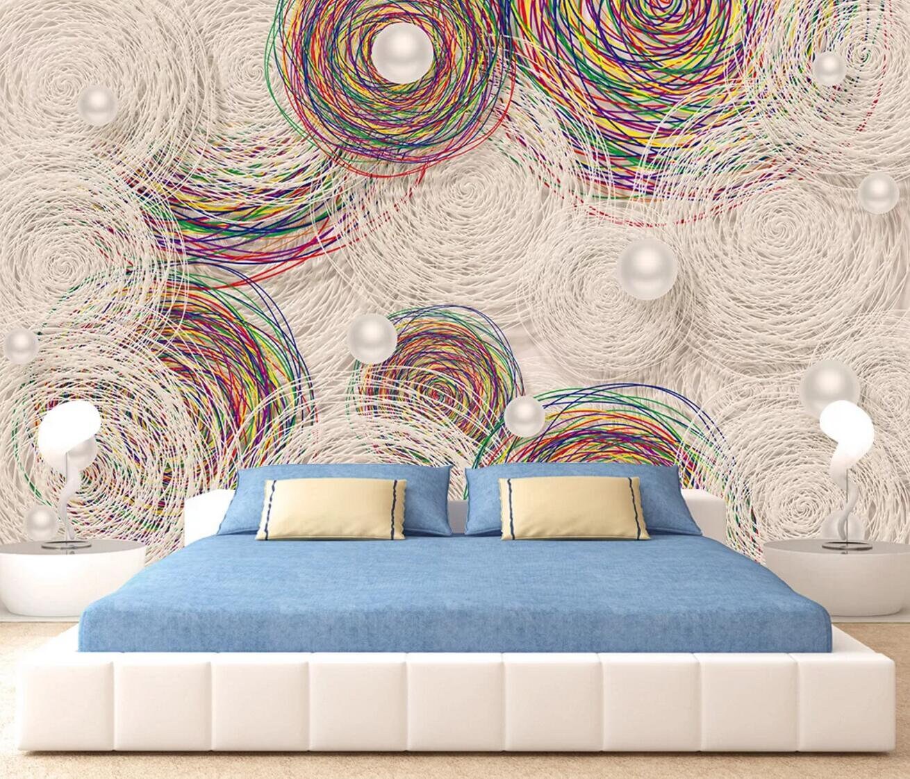 White Coil A279 Wallpaper Mural Self Adhesive Peel and Stick | Etsy