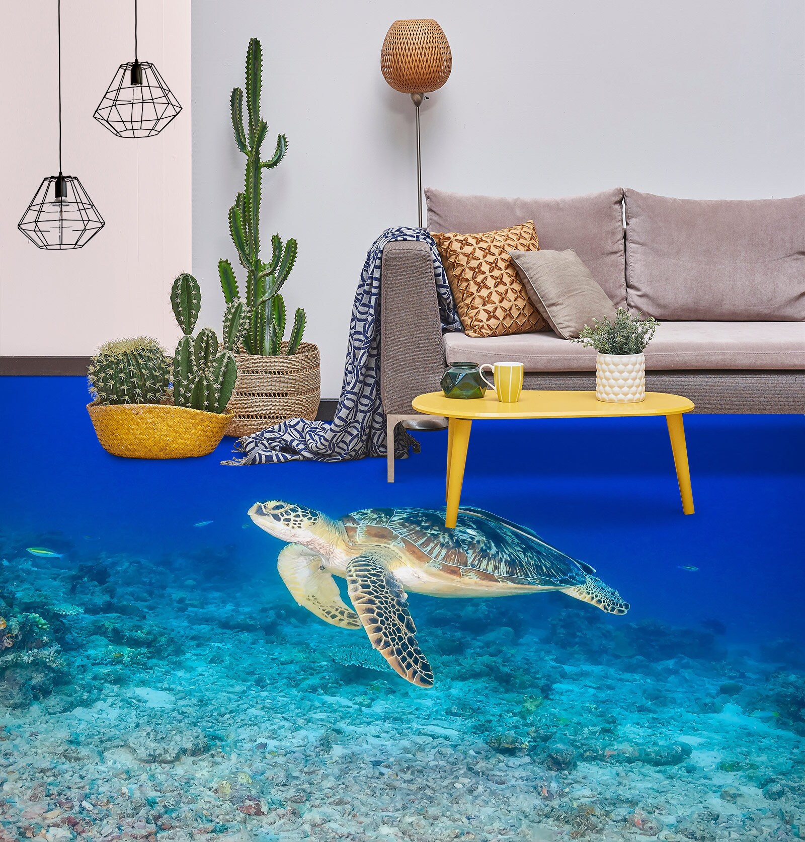 3D Sea Turtle 7558 Floor Wallpaper Murals Self-adhesive - Etsy